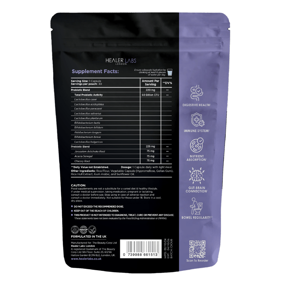 Probiotic + Prebiotic Blend Healer Labs London UK